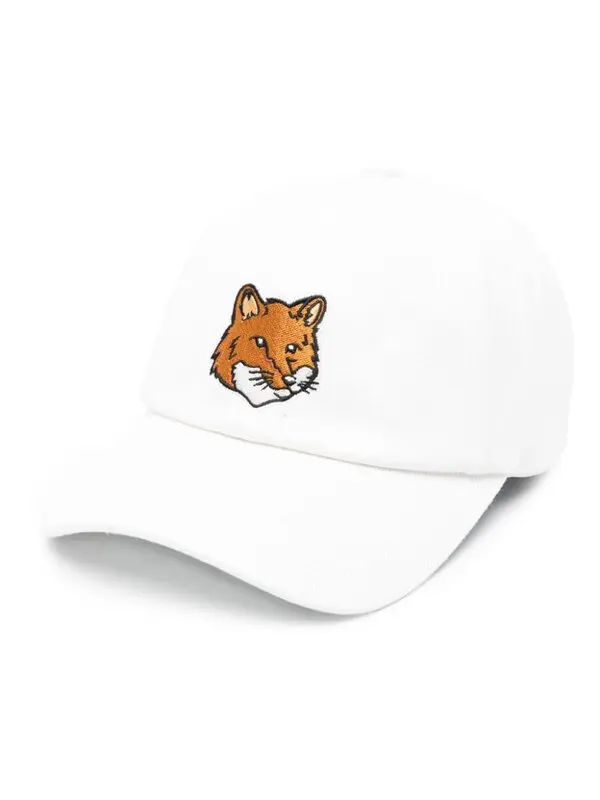 Maison Kitsuné Fox-motif Hat - White