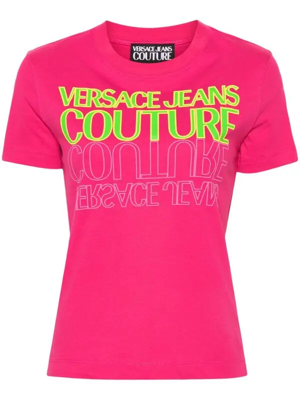 Versace Logo-print Cotton T-shirt - Pink