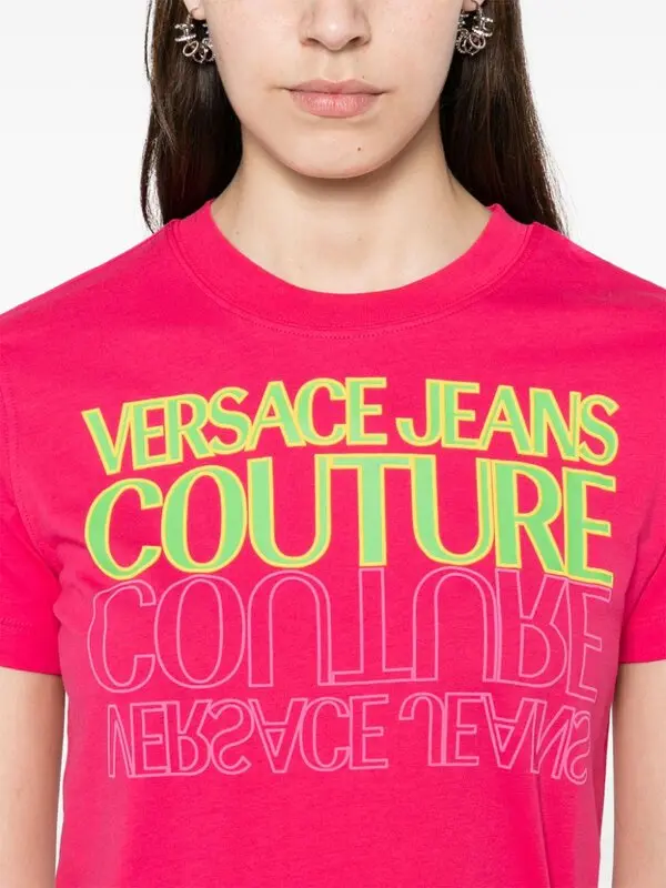Versace Logo-print Cotton T-shirt - Pink