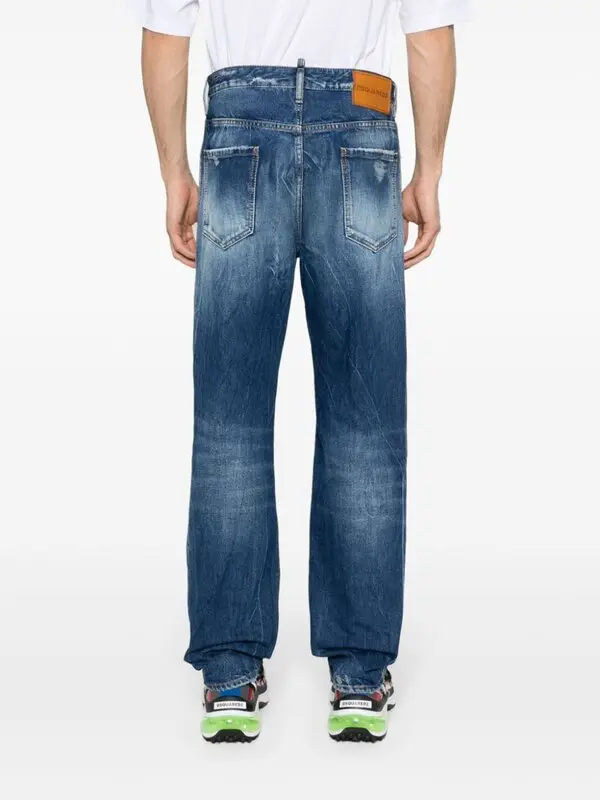 Dsquared2 642 Distressed Straight-leg Jeans - Blue