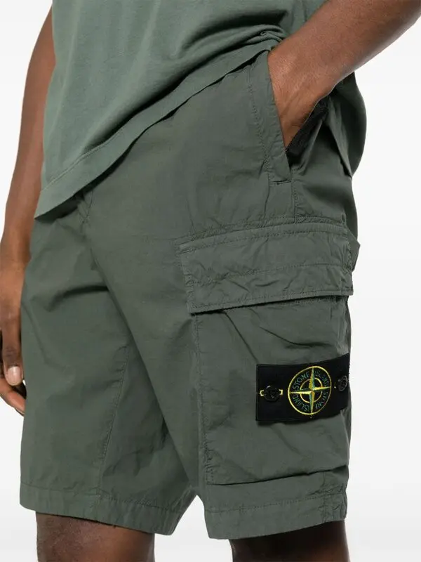 Stone Island Taffeta Cargo Shorts - Green