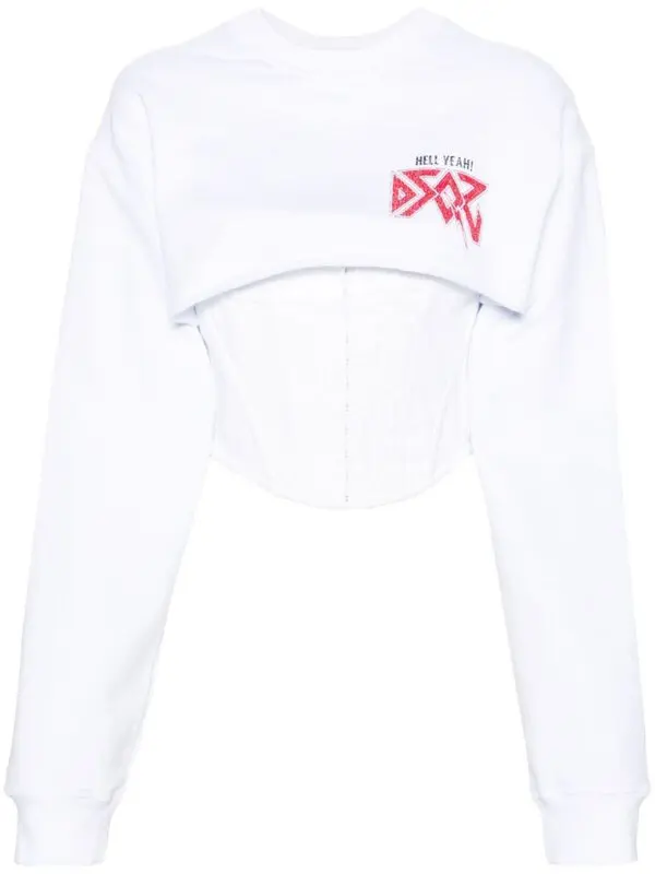 Dsquared2 Corset Rock Cool Fit Sweatshirt - White