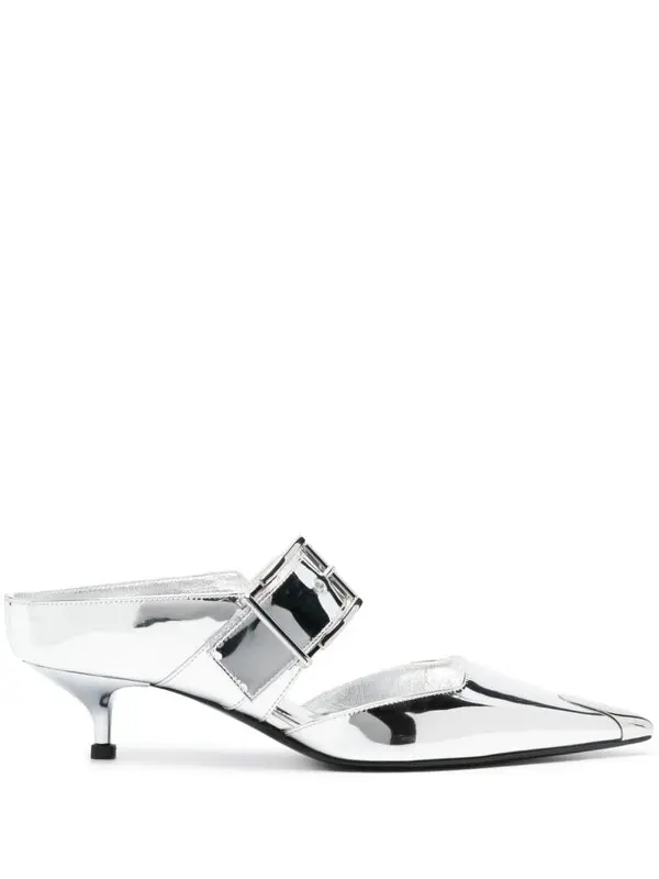 Alexander McQueen Punk Mirrored Mules - Silver
