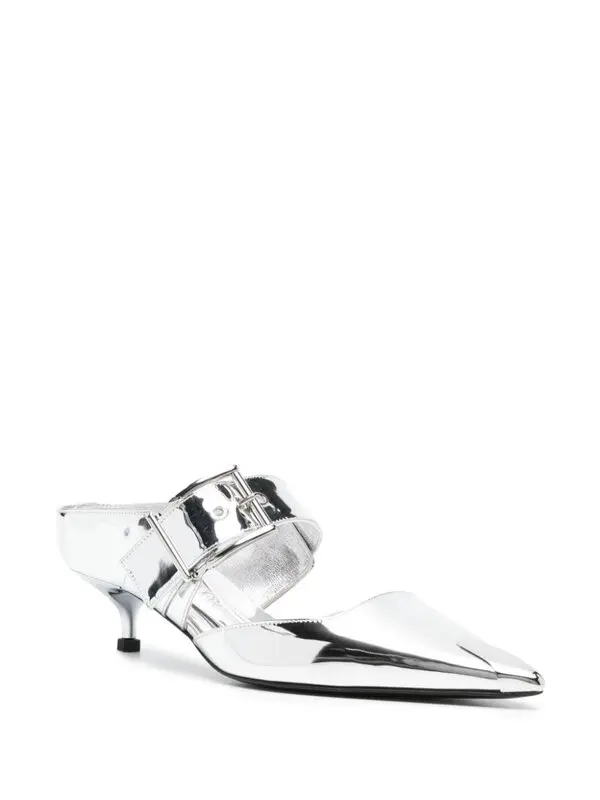 Alexander McQueen Punk Mirrored Mules - Silver