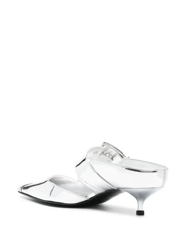 Alexander McQueen Punk Mirrored Mules - Silver