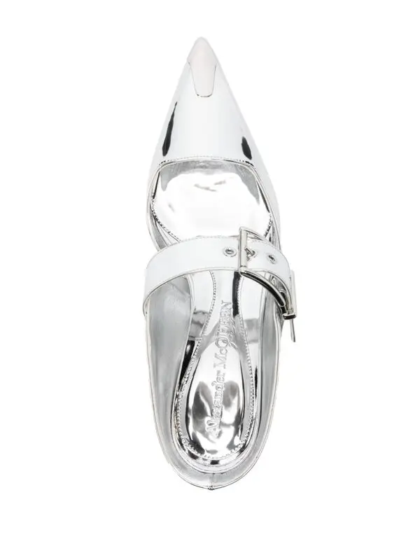 Alexander McQueen Punk Mirrored Mules - Silver