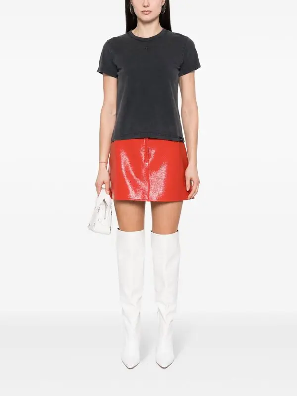 COURREGES Logo-embroidered T-shirt - Grey
