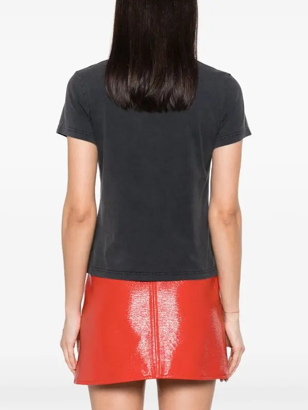 COURREGES Logo-embroidered T-shirt - Grey