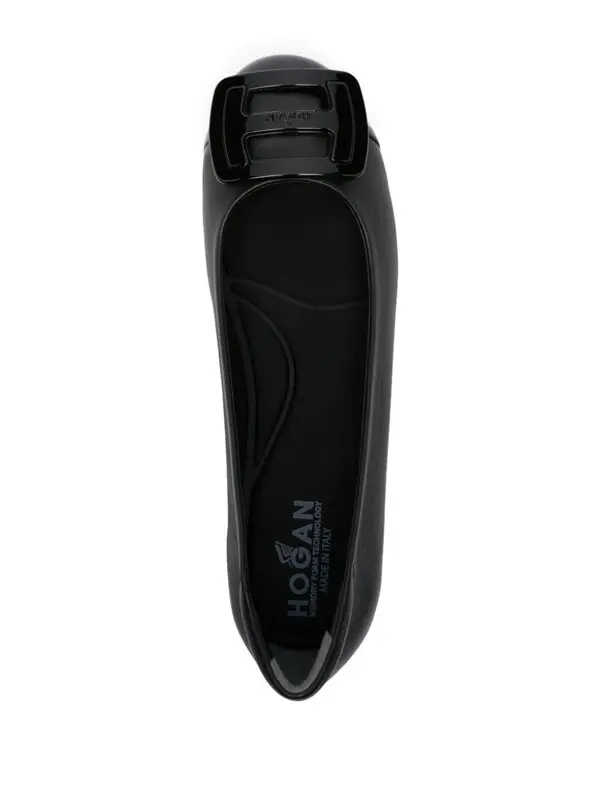Hogan Logo-plaque Ballerinas - Black
