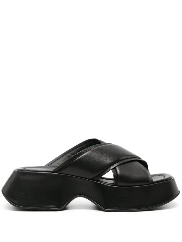 VIC MATIE Crossover-strap Leather Slides