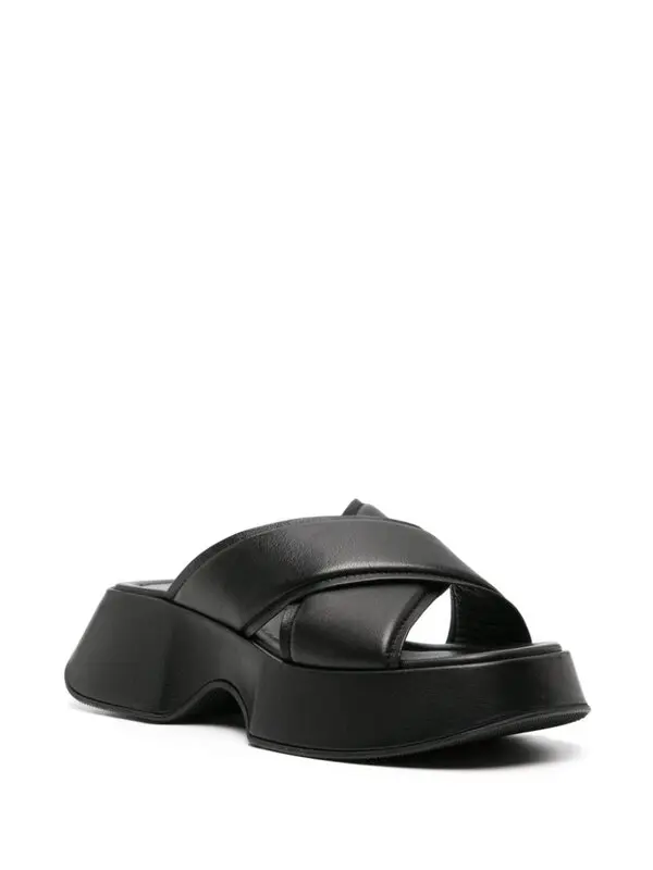 VIC MATIE Crossover-strap Leather Slides