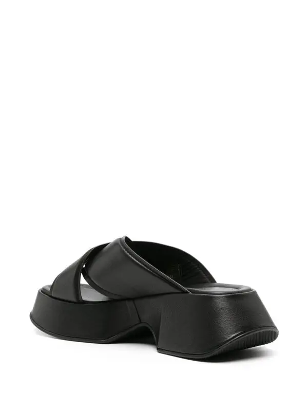 VIC MATIE Crossover-strap Leather Slides