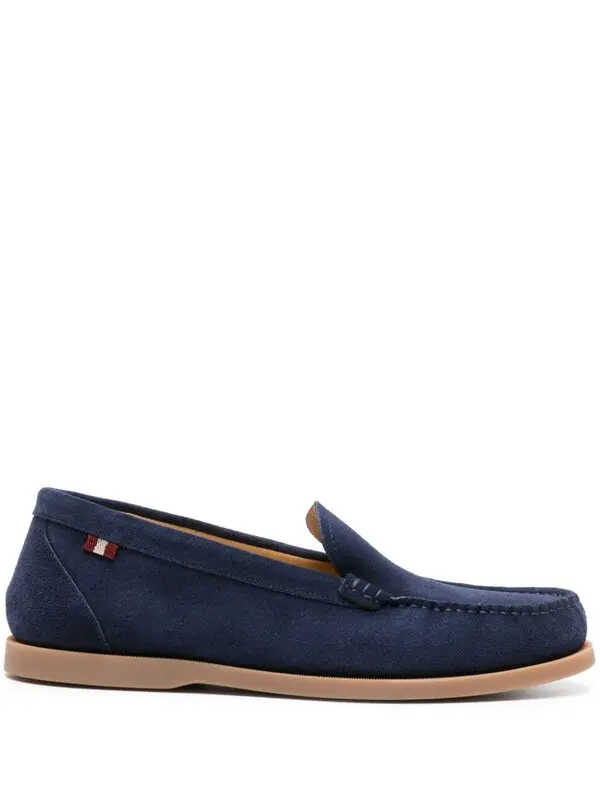 Bally Grosgrain-tab Suede Loafers