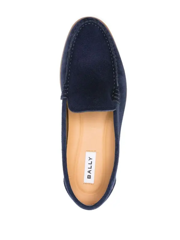 Bally Grosgrain-tab Suede Loafers