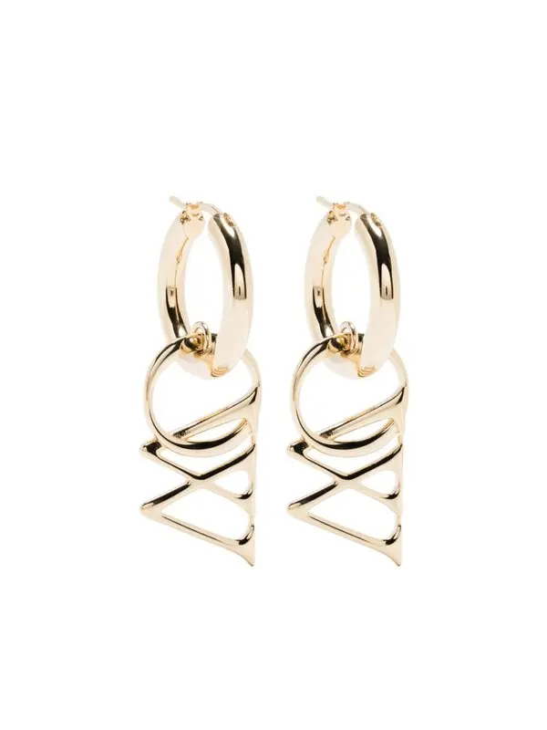 Off-White Ow Drop Earrings - Gold