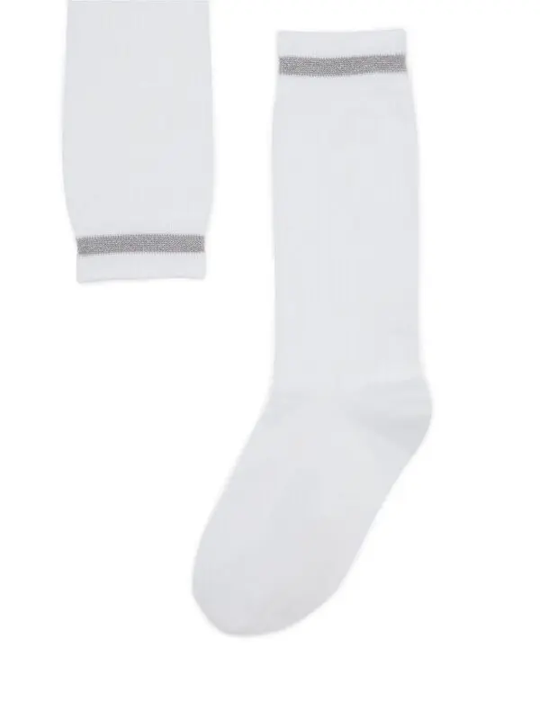 Brunello Cucinelli Monili-bead Ribbed-knit Socks