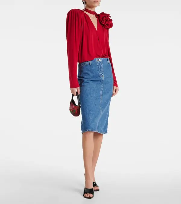 Magda Butrym Denim Midi Skirt
