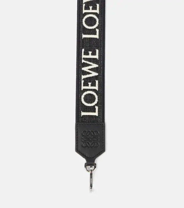 Loewe Logo Jacquard Bag Strap - Black