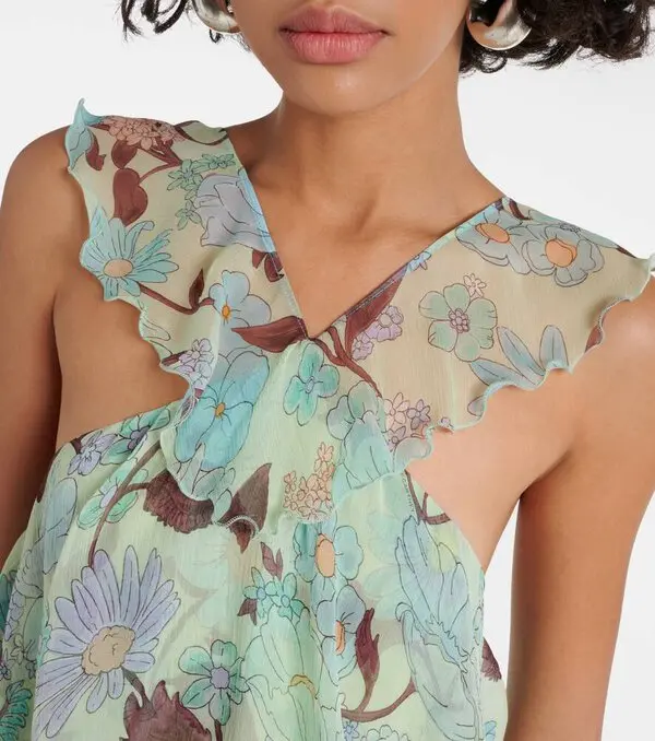 Stella McCartney Tiered Printed Minidress - Green