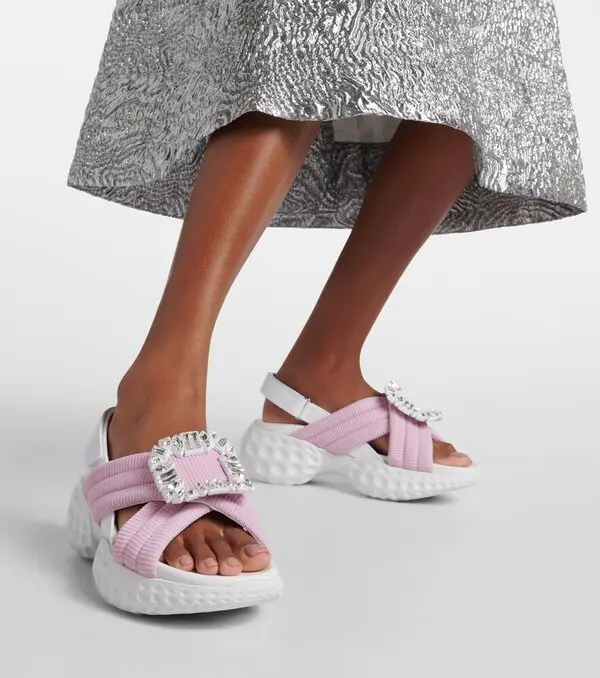 ROGER VIVIER Viv' Run Light Embellished Sandals - Multicoloured