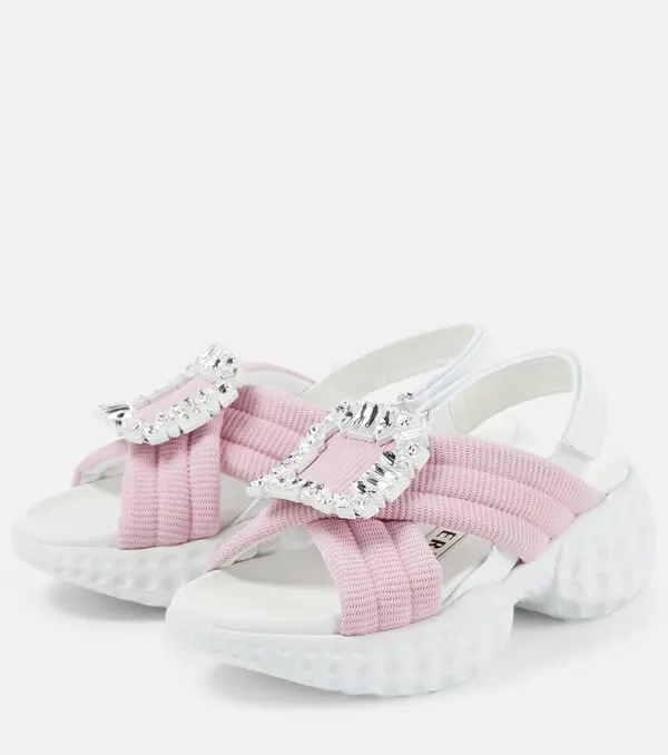 ROGER VIVIER Viv' Run Light Embellished Sandals - Multicoloured