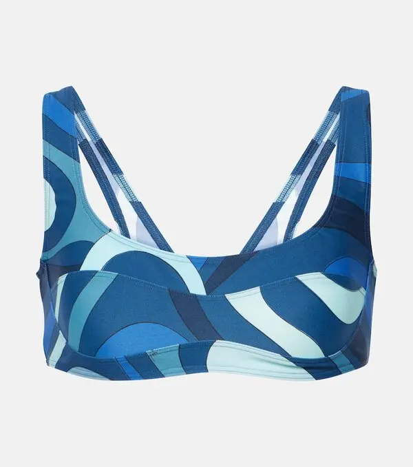 Emilio Pucci Marmo Bikini Top - Blue