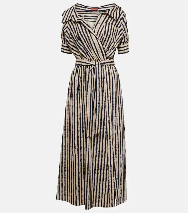 Altuzarra Lydia Off-shoulder Cotton-blend Midi Dress - Multicoloured