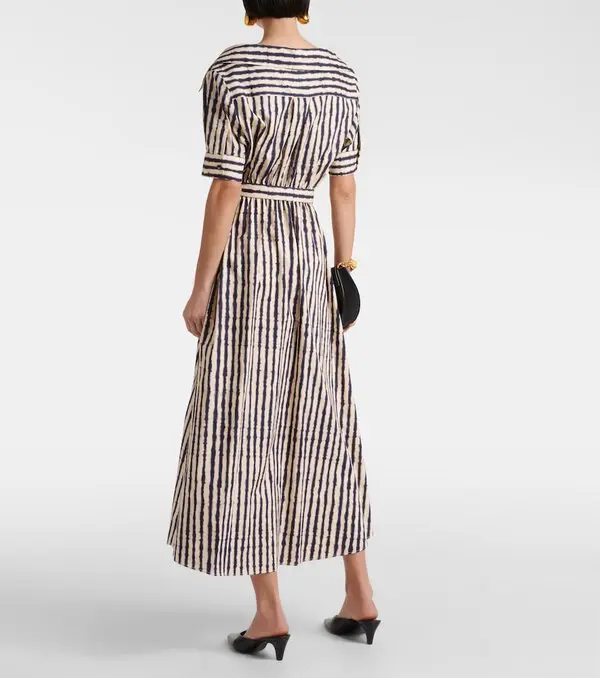 Altuzarra Lydia Off-shoulder Cotton-blend Midi Dress - Multicoloured