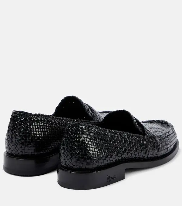 Buy Marni Bambi Woven Leather Loafers - Black At 75% Off