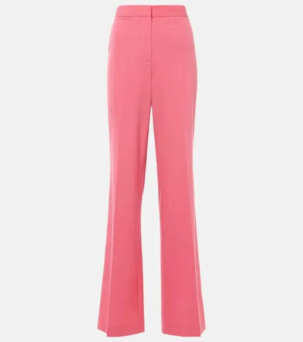 Stella McCartney High-rise Flared Wool-blend Pants - Pink