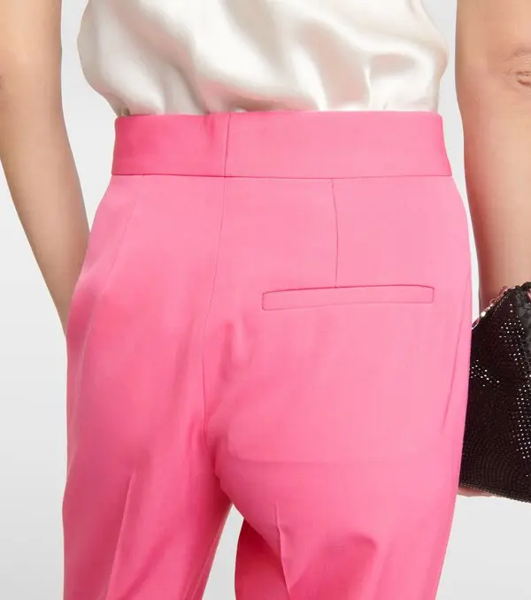 Stella McCartney High-rise Flared Wool-blend Pants - Pink