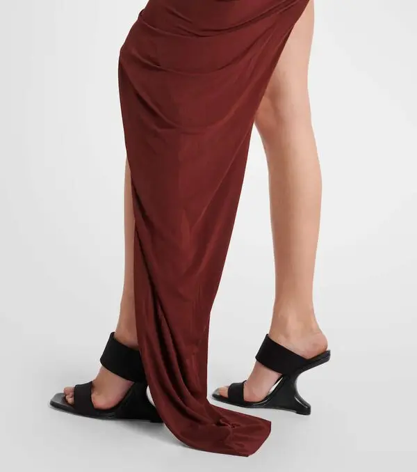 Rick Owens Gathered Maxi Skirt - Brown