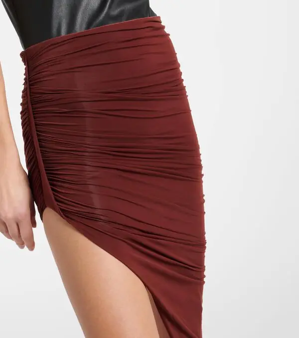 Rick Owens Gathered Maxi Skirt - Brown