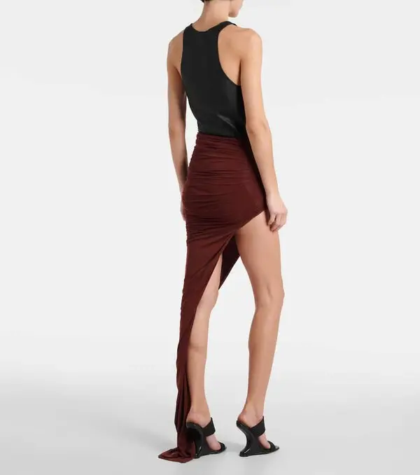 Rick Owens Gathered Maxi Skirt - Brown