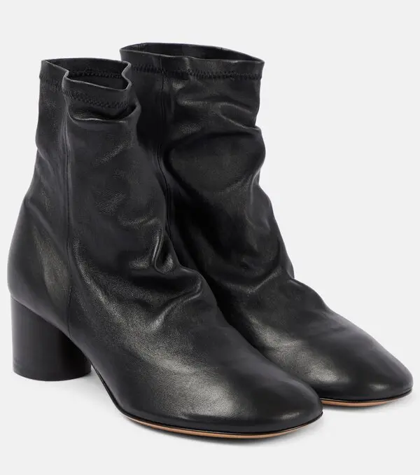 Isabel Marant Étoile Laeden Leather Ankle Boots - Black