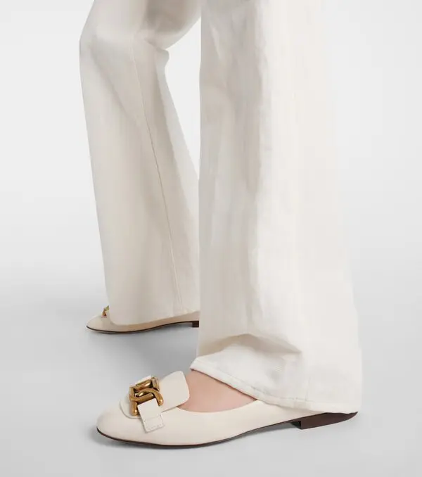 TOD'S Kate Leather Ballet Flats - White