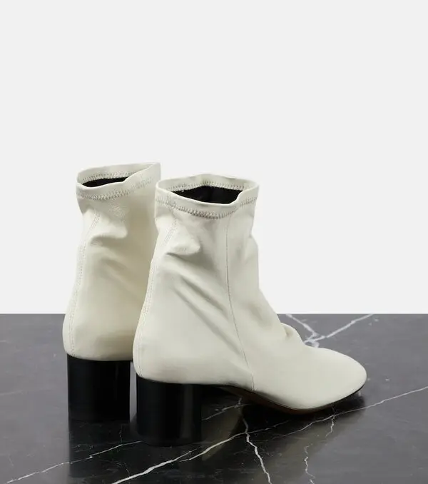 Isabel Marant Laeden Leather Ankle Boots - White
