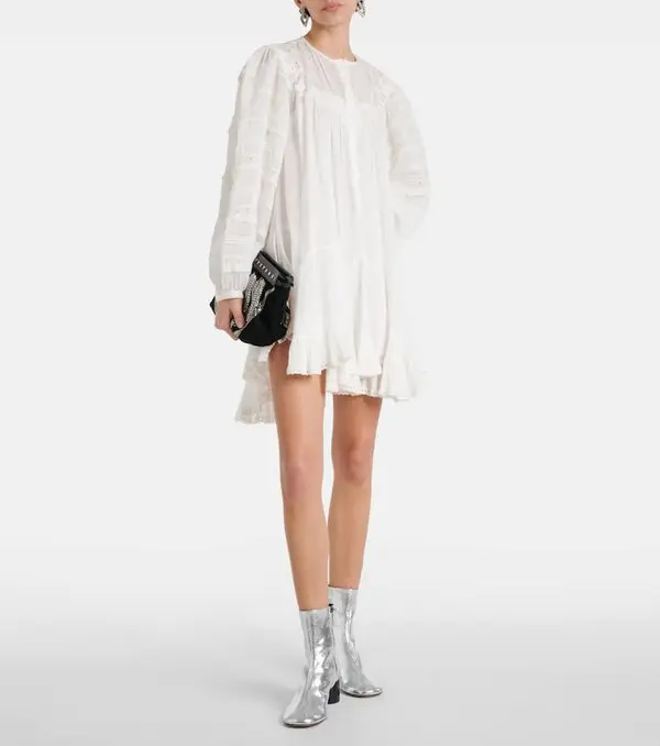 Isabel Marant Laeden Leather Ankle Boots - Silver