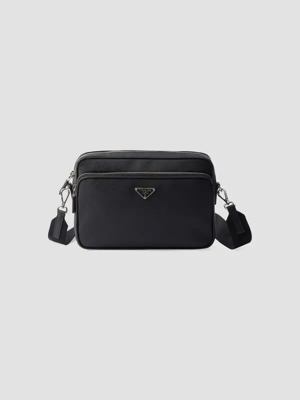 Prada Saffiano Leather Shoulder Bag - Black