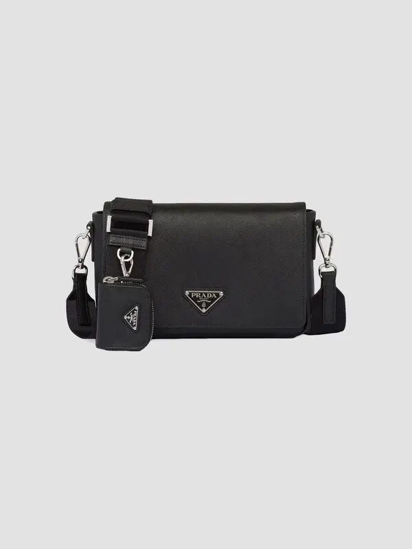 Prada Saffiano Leather Shoulder Bag - Black