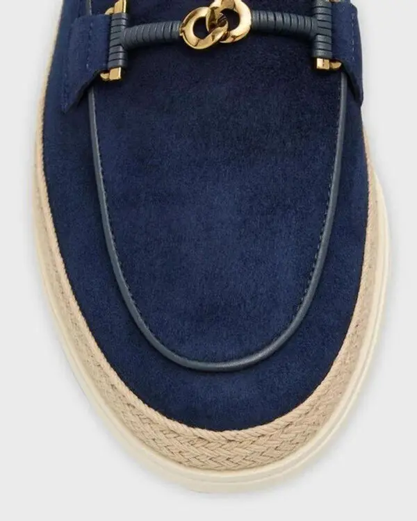 TOD & APOS;S Tod's Suede Espadrille Loafers - Blue