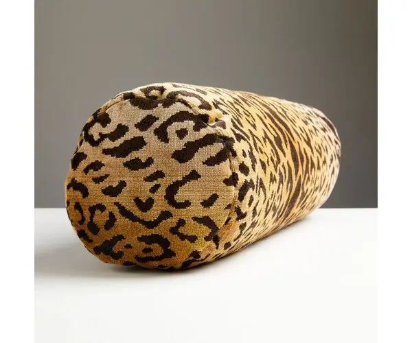 SCALAMANDRE Leopardo Bolster Decorative Pillow, 21 X 7