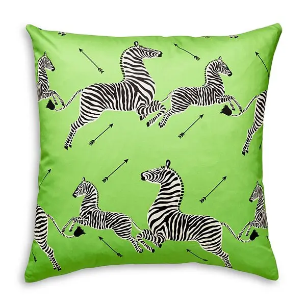 SCALAMANDRE Zebra's Petite Decorative Pillow, 22 X 22 - Lime