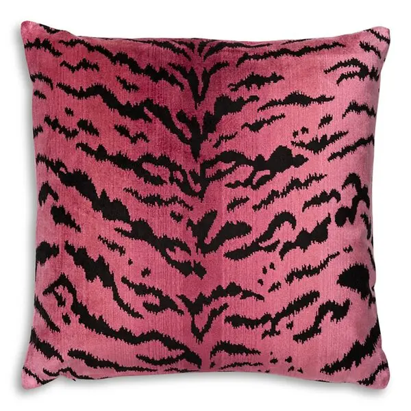 SCALAMANDRE Tigre Decorative Pillow, 22 X 22 - Red/black