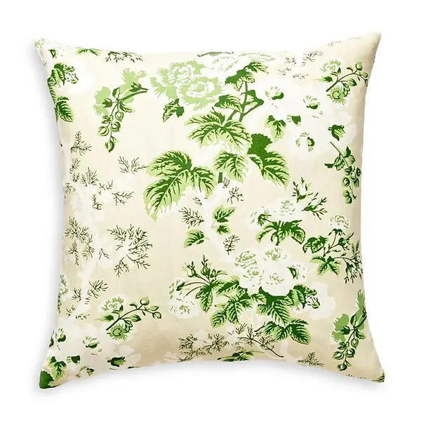 SCALAMANDRE Ascot Linen Print Pillow - Verdure