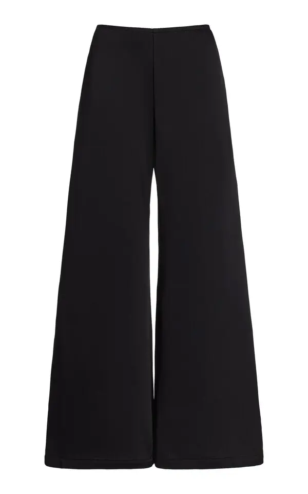 LESET Barb Satin Wide-leg Pants - Black