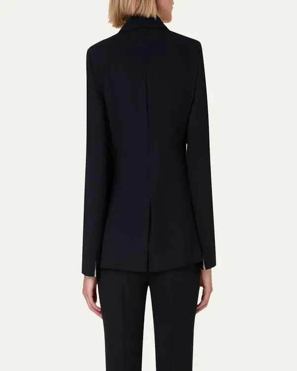 Akris One-button Wool Blazer