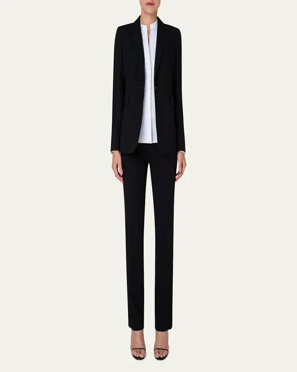 Akris One-button Wool Blazer