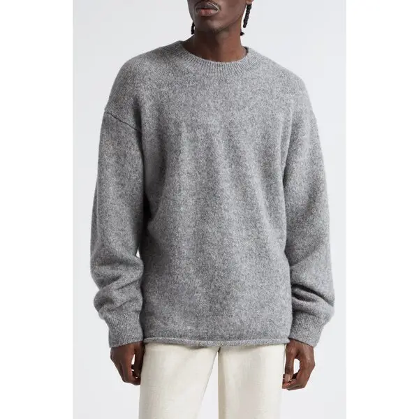 Jacquemus Le Pull Jacquard Logo Alpaca & Merino Wool-blend Sweater - Grey