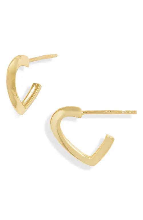 Argento Vivo Mini Heart Hoop Earrings - Gold